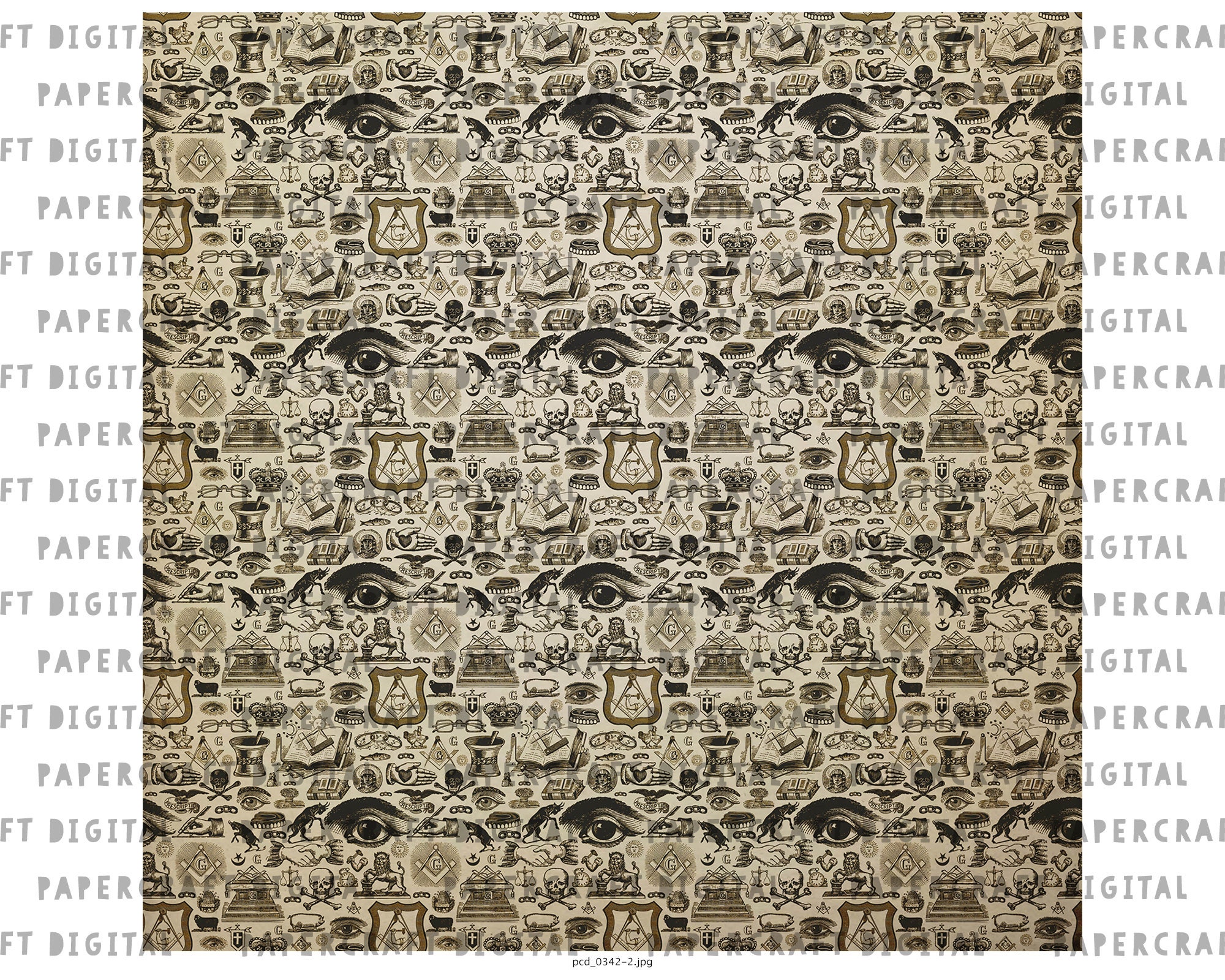 Vintage Scrapbook Printable Paper | Old Icons Pattern | Seamless ...