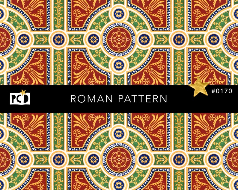 Vintage Scrapbook Printable Paper | Old Medieval Endpaper Pattern ...