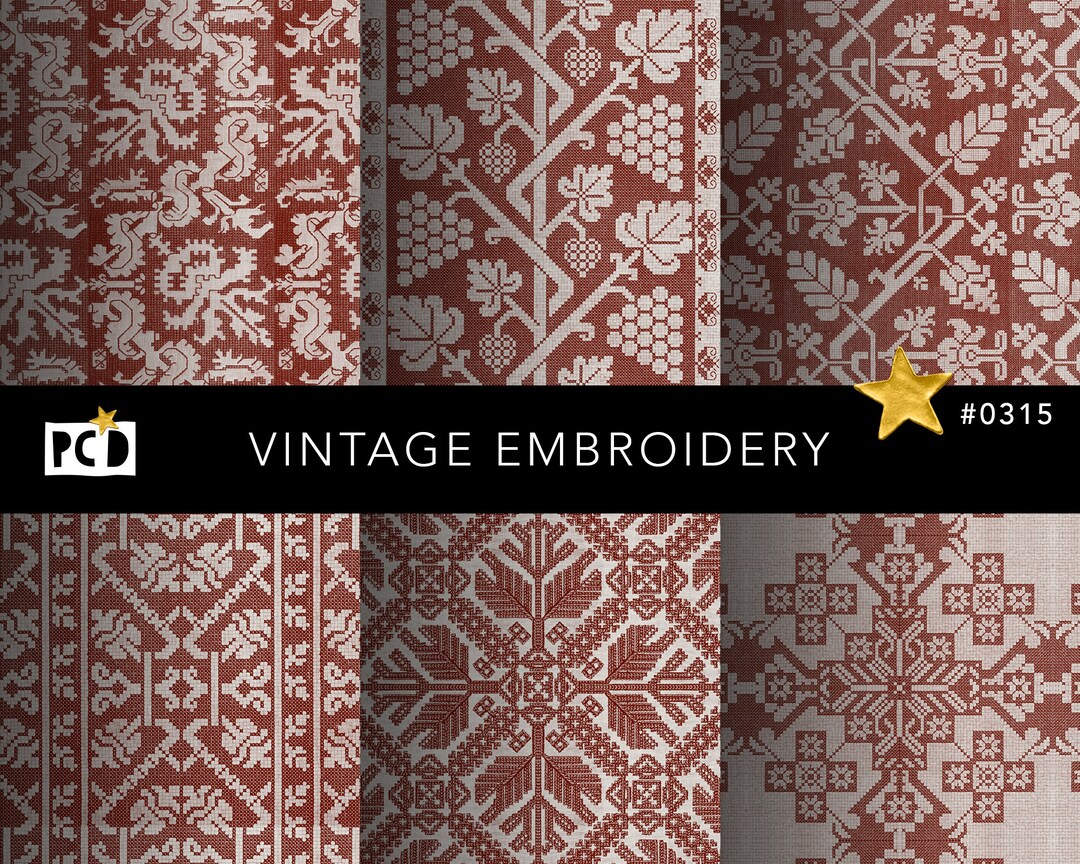 Vintage Scrapbook Printable Paper | Old Embroidery Pattern | Seamless ...