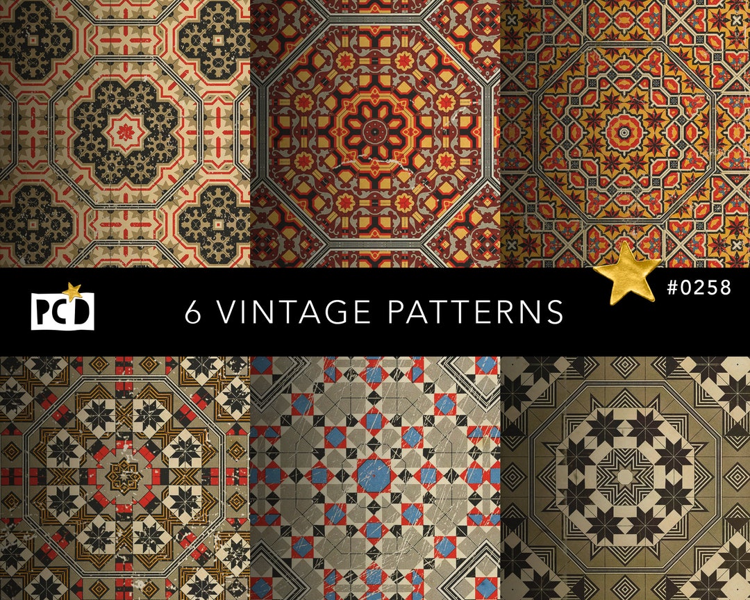 Vintage Scrapbook Printable Paper | Old Geometric Pattern | Seamless ...