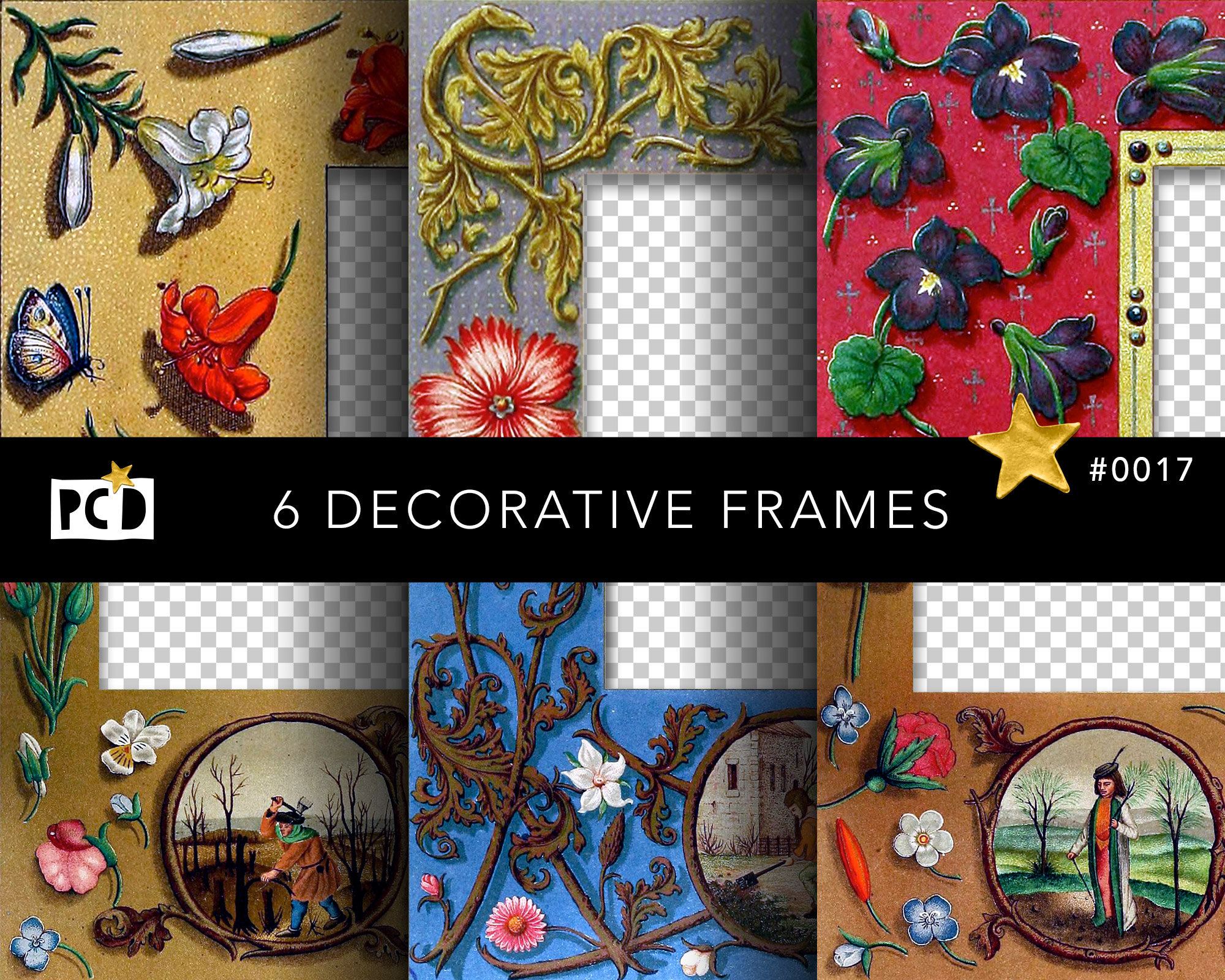 Illuminated Manuscript Border | Medieval Decorative Frame | Vintage ...