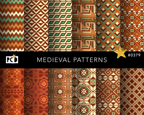 Medieval Printable Paper Patterns Old Middle Ages Seamless | Etsy