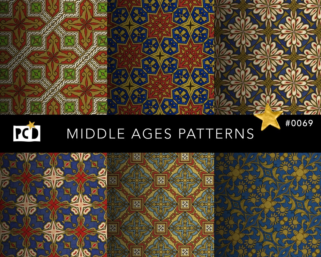 Vintage Scrapbook Printable Paper Old Medieval Patterned Design Antique ...