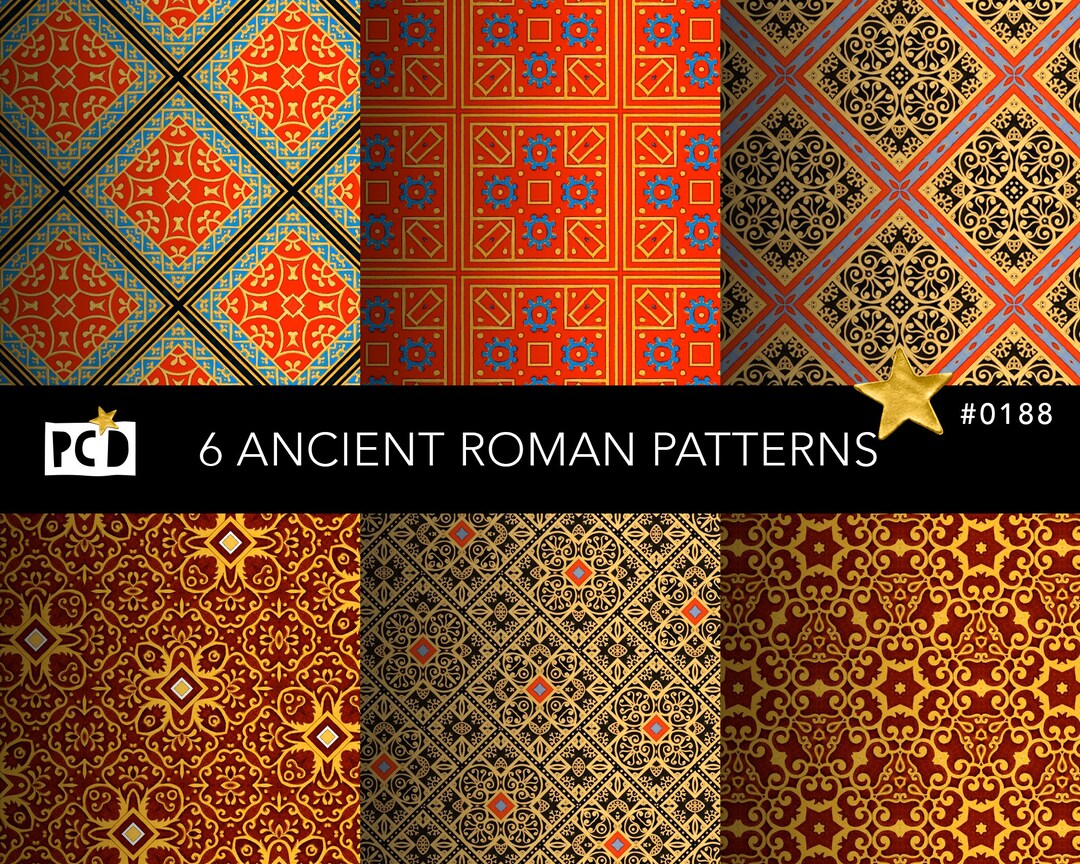 Ancient Roman Seamless Digital Paper ∣ Historical Mosaic Vintage Papers ...