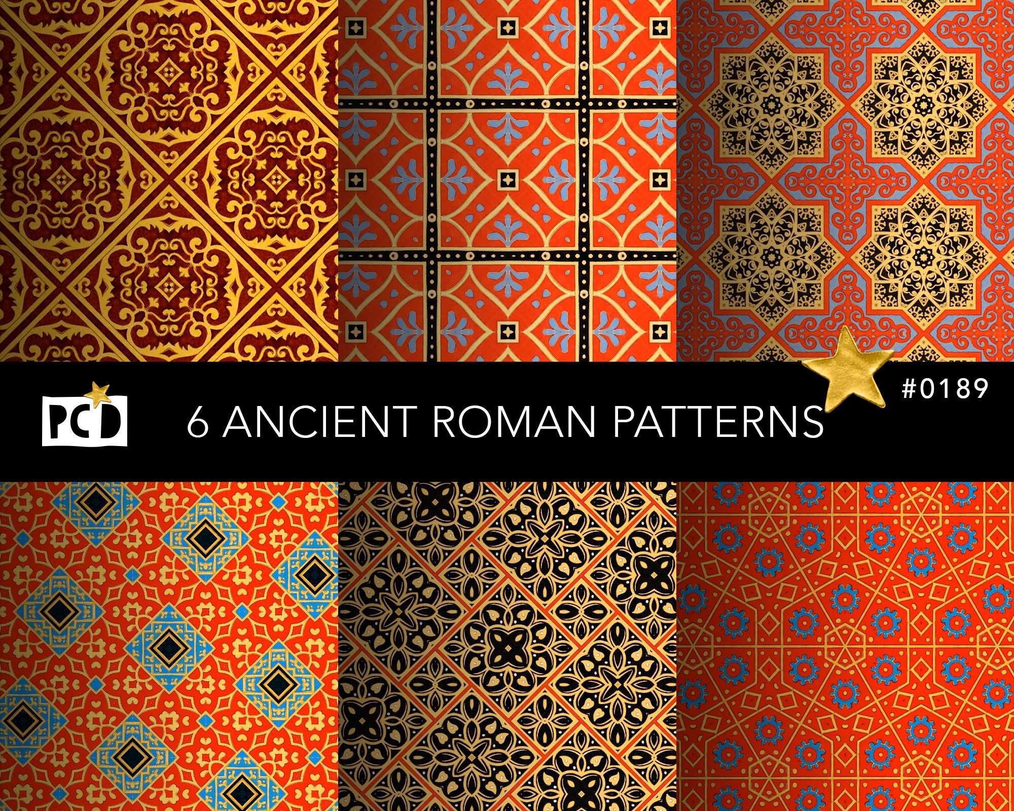 Vintage Scrapbook Printable Paper Old Ancient Roman Pattern Decorative ...