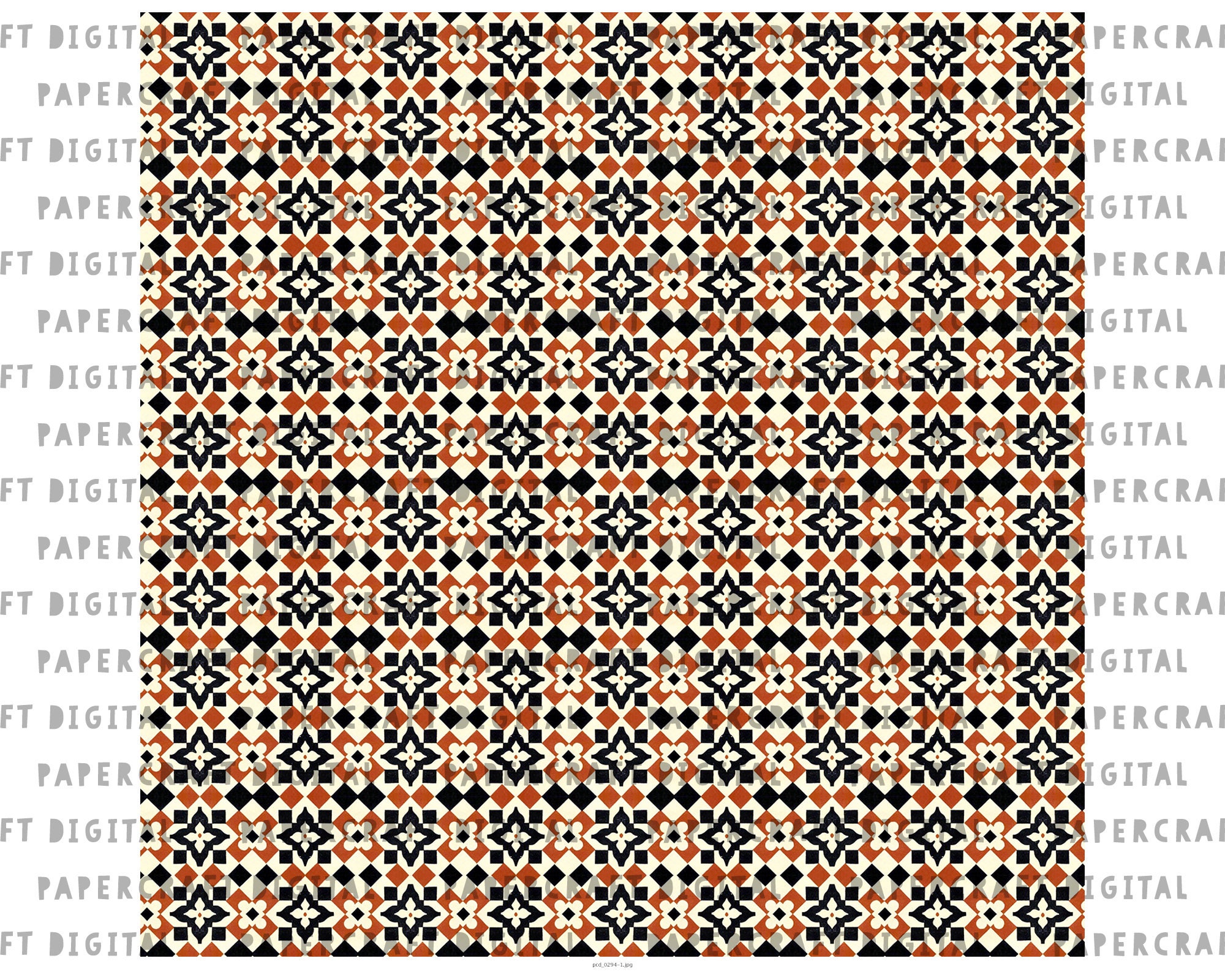 Vintage Scrapbook Printable Paper Old Geometric Pattern - Etsy