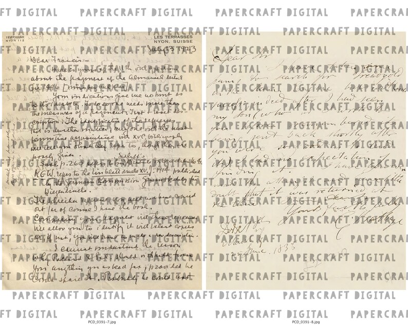 Old Script Writing Texture Vintage Scrapbook Paper - Etsy