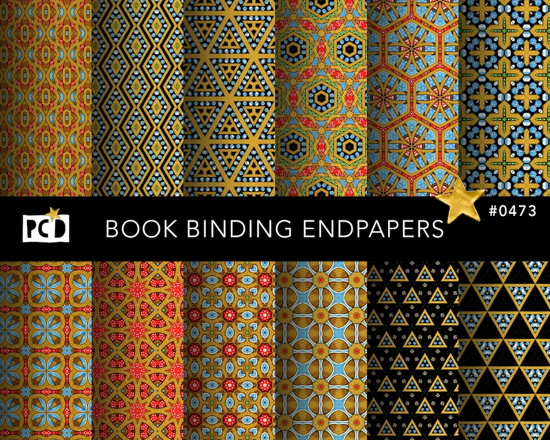 Book Binding Endpapers Digital Pack | Geometric Seamless Pattern ...