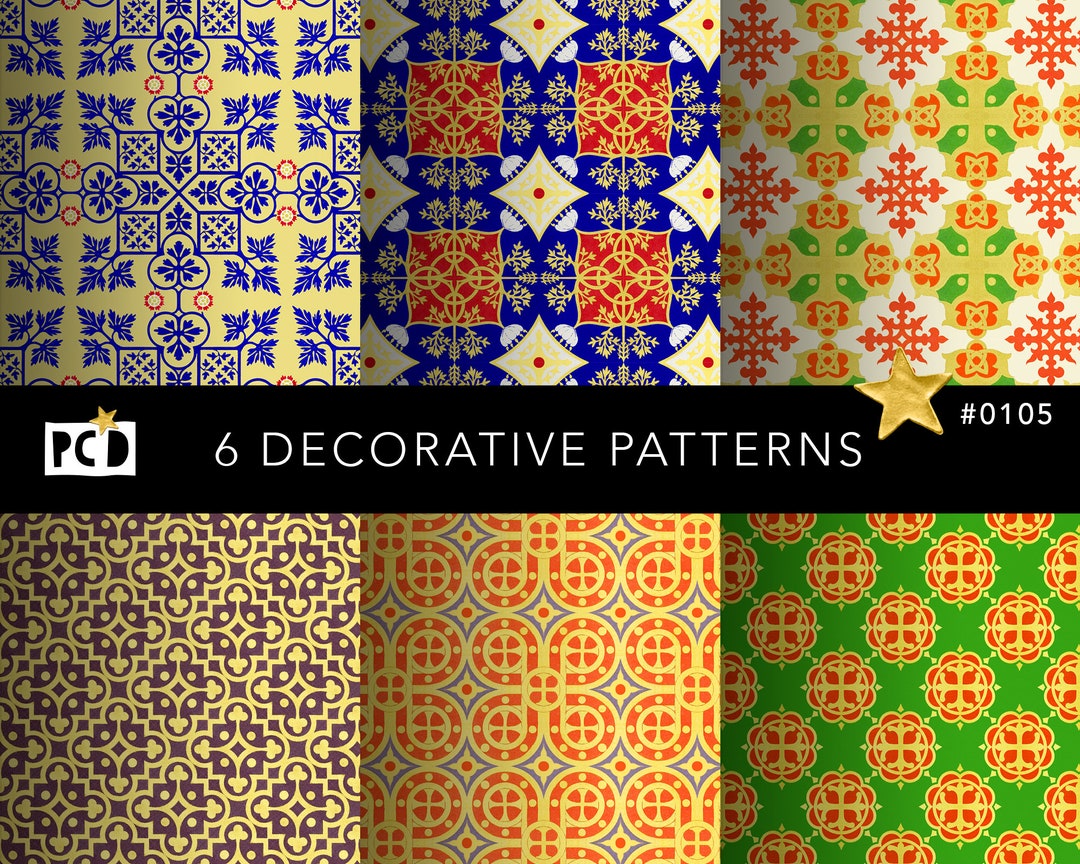 Vintage Scrapbook Printable Paper | Old Medieval Endpaper Pattern ...