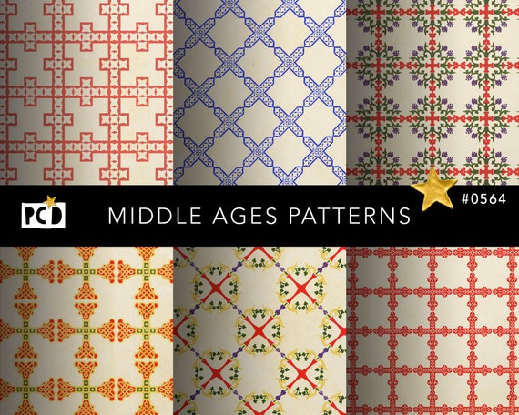 Journaling Printable Paper Old Medieval Endpaper Pattern - Etsy