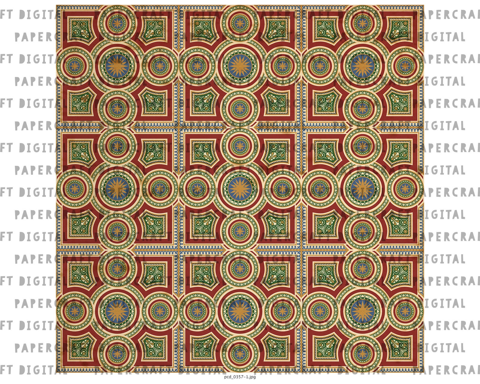 Azulejo romano patrón papel imprimible / Vintage Scrapbook decorativo ...