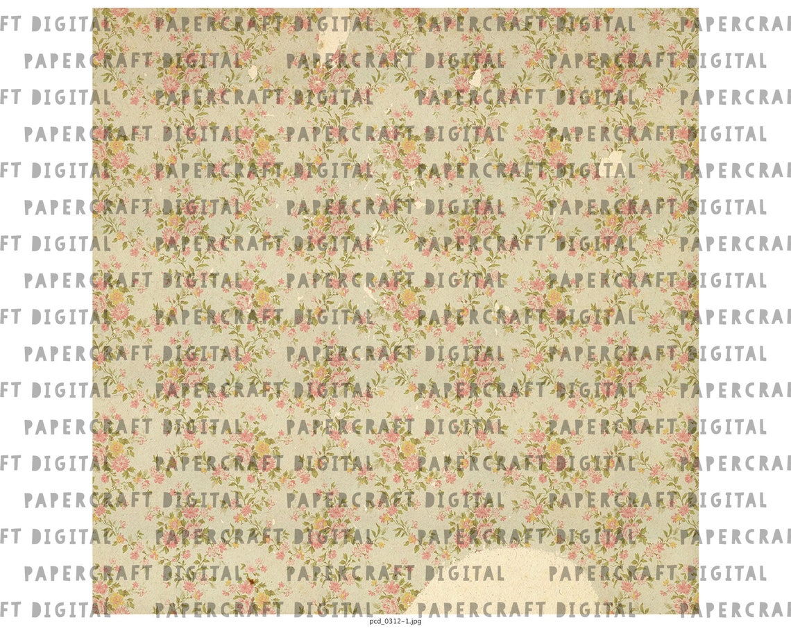 Vintage Scrapbook Printable Paper Old Wallpaper Pattern | Etsy