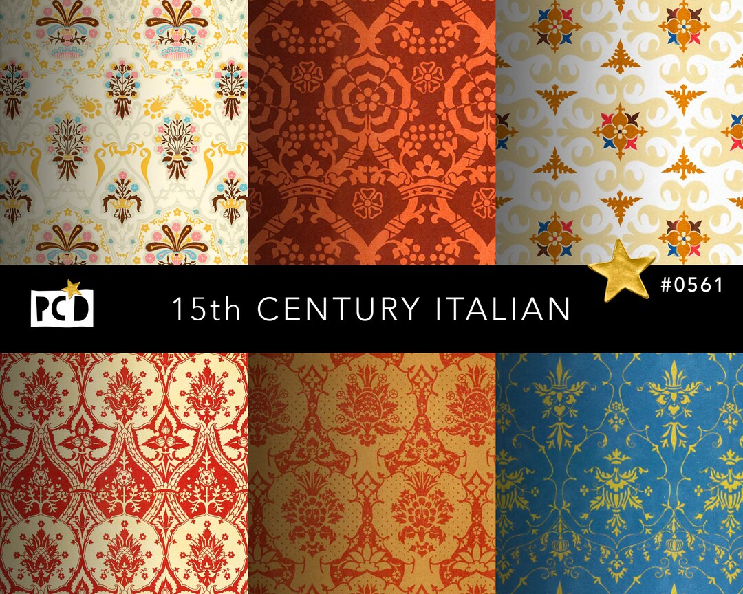 Printable Papers | 15th Century Italian Wallpaper Patterns - Etsy