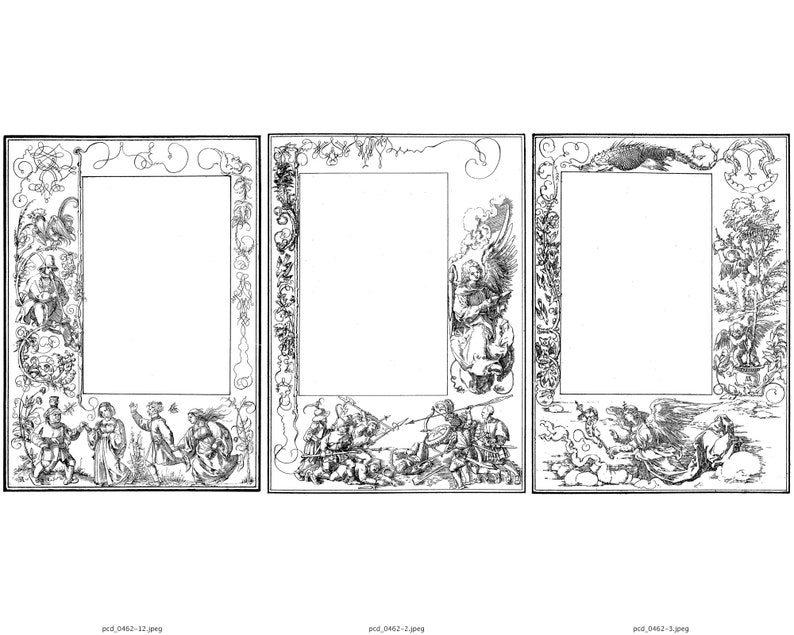 Renaissance Frames PNG 1500s | Transparent Engraving Border Overlay ...