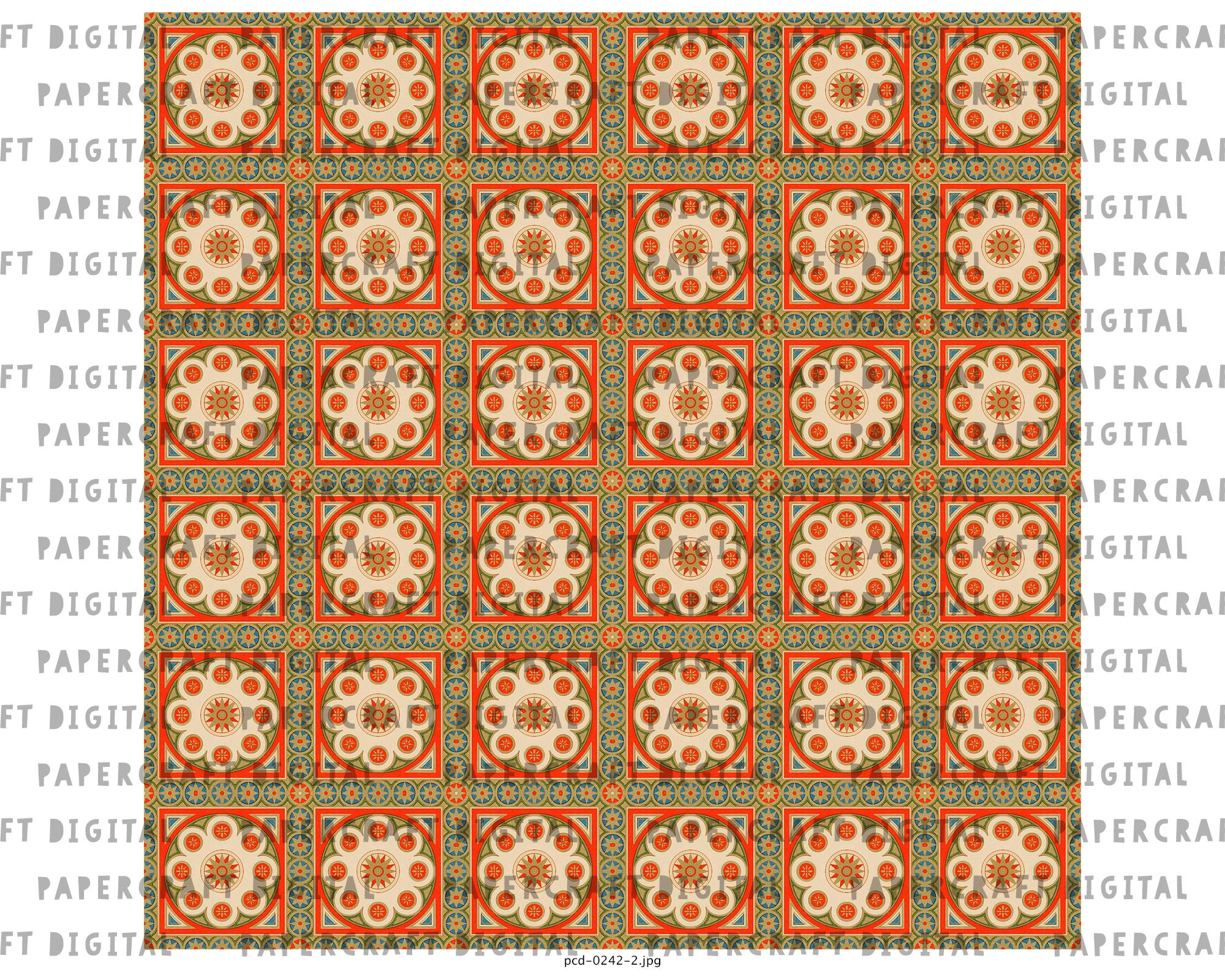 Vintage Scrapbook Printable Paper | Old Medieval Endpaper Pattern ...