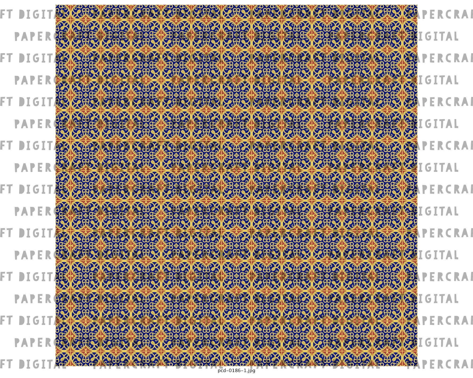 Vintage Scrapbook Printable Paper Old Medieval Endpaper Pattern Middle ...