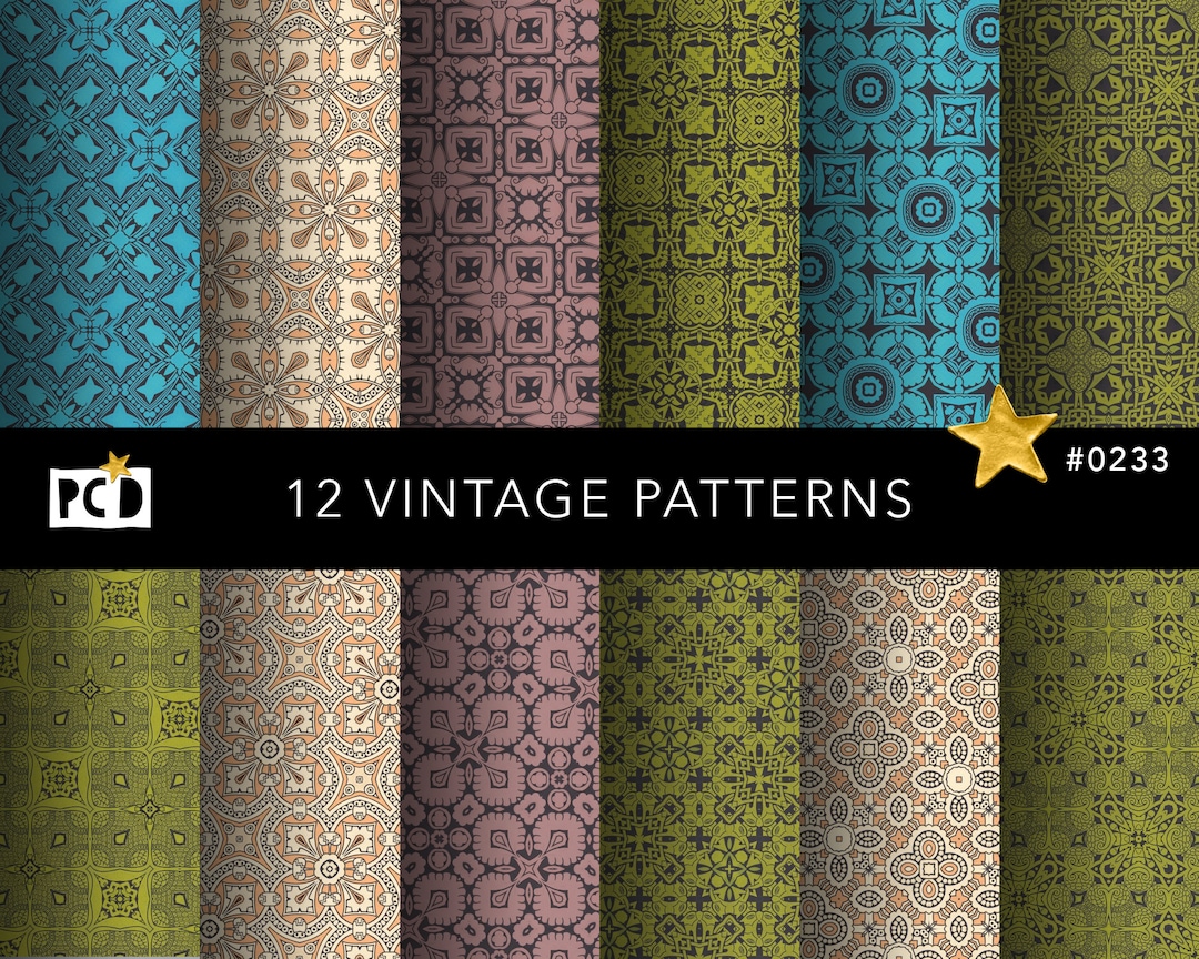 Vintage Scrapbook Printable Paper | Old Medieval Endpaper Pattern ...