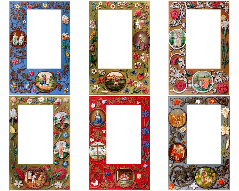 Illuminated Manuscript Border | Medieval Decorative Frame | Vintage ...