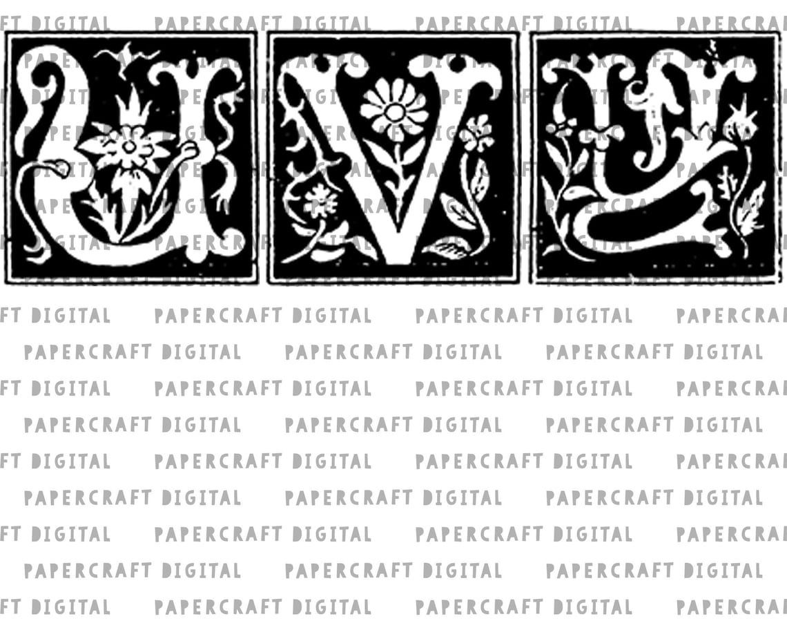 Old Medieval Illuminated Initials Medieval Alphabet | Etsy