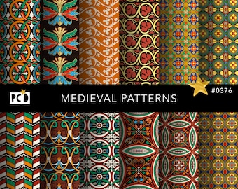 Medieval Printable Paper Patterns Old Middle Ages Seamless | Etsy