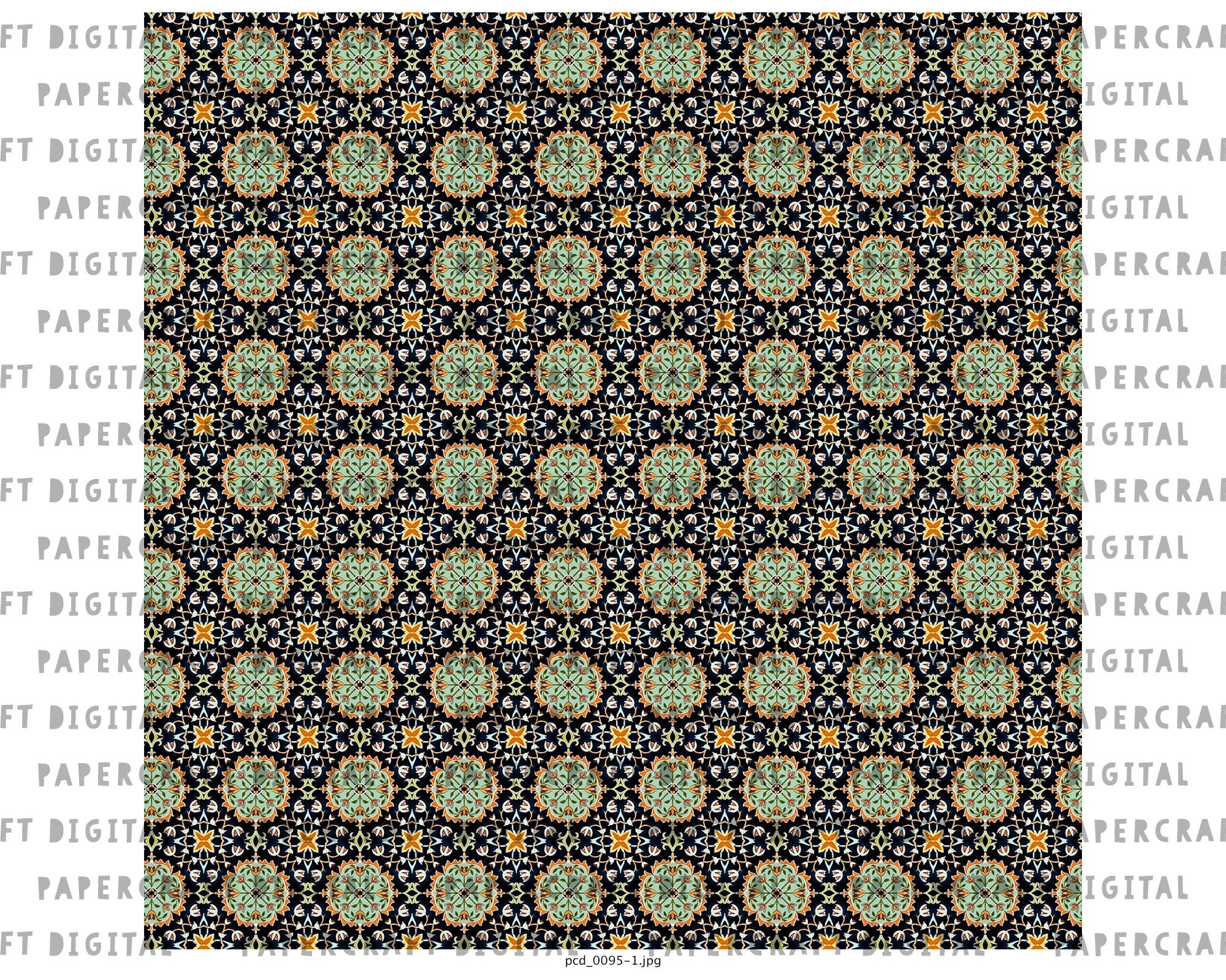 Vintage Scrapbook Printable Paper Old Medieval Endpaper Pattern ...