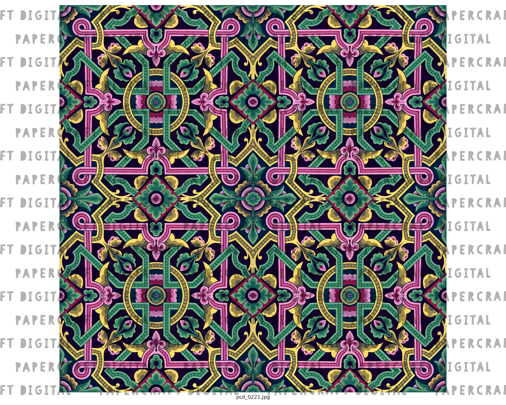 Vintage Scrapbook Printable Paper | Old Endpaper Pattern | Decorative ...