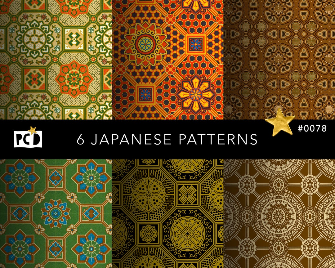 6 Japanese Tile Patterns | Seamless Chiyogami Digital Paper | High Res ...