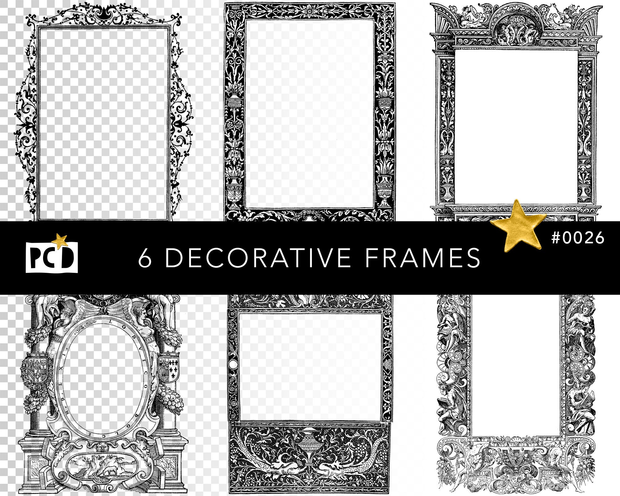 Illuminated Manuscript Border Medieval Decorative Frame | Etsy Illuminated Manuscript Border Medieval Decorative Frame | Etsy