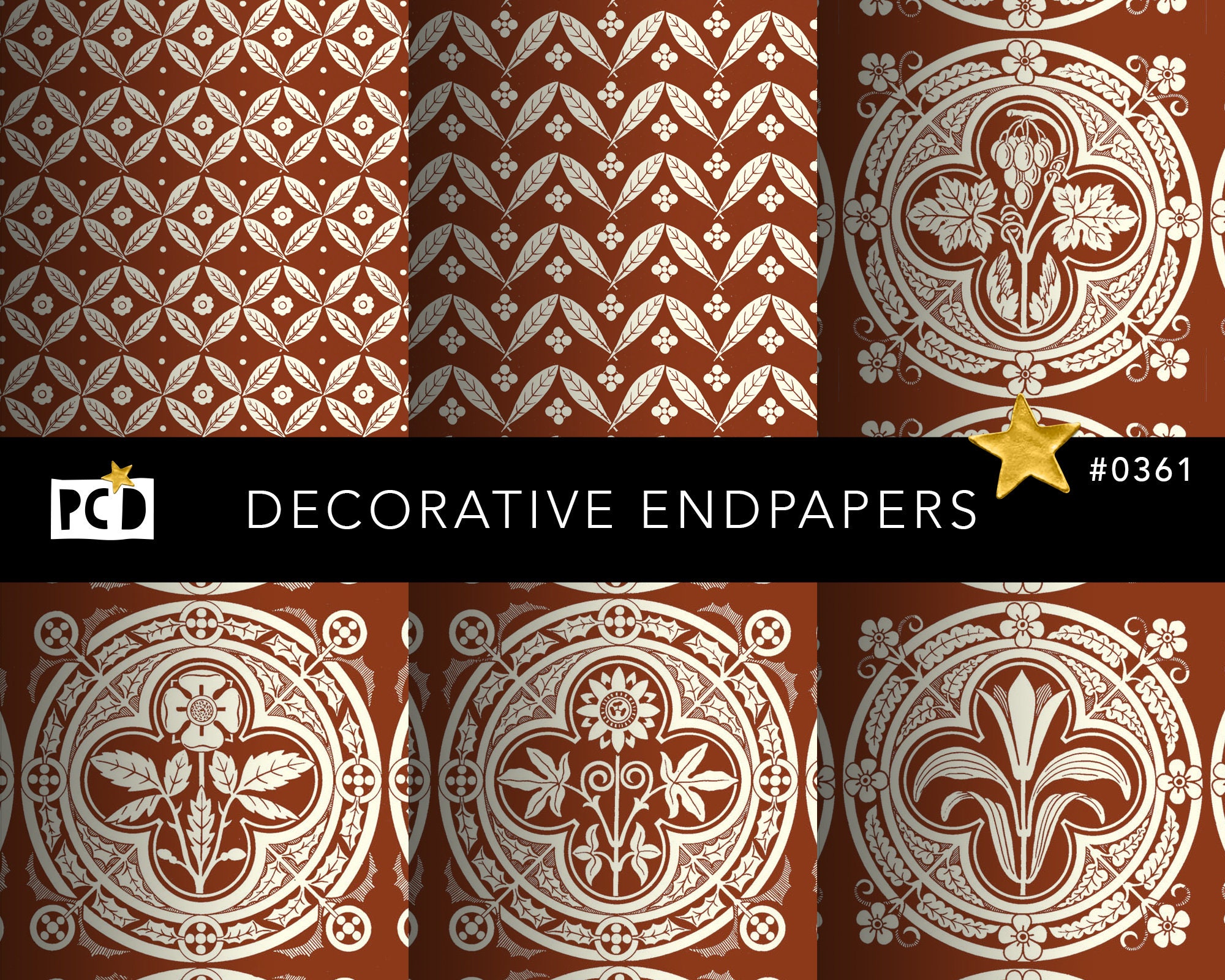Old Endpaper Patterns Printable Paper | Vintage Scrapbook Decorative ...