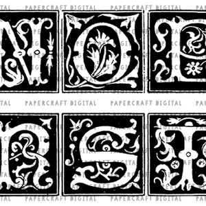 Old Medieval Illuminated Initials | Medieval Alphabet | Decorative Font ...