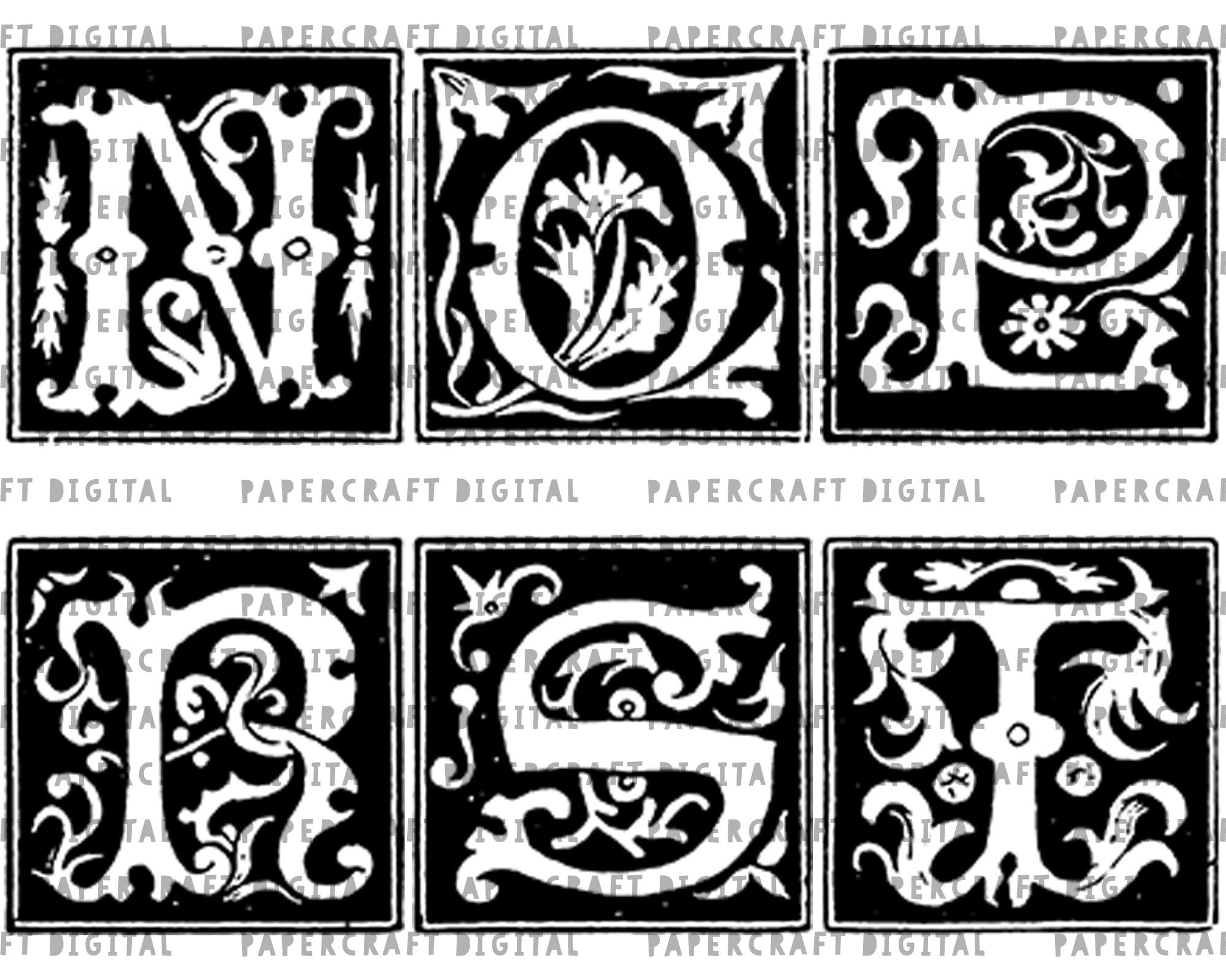 Old Medieval Illuminated Initials Medieval Alphabet | Etsy