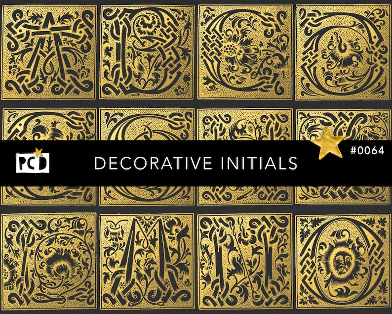 Old Medieval Illuminated Initials Medieval Alphabet - Etsy