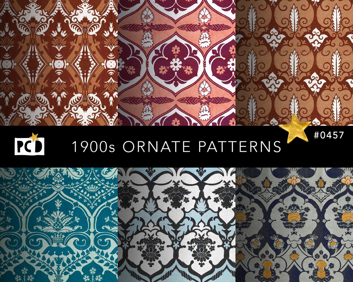 Printable Papers Old 1900's Decorative Floral Wallpaper - Etsy