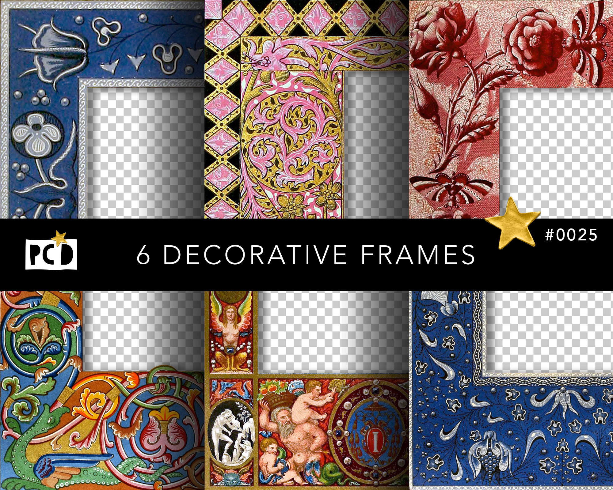 Illuminated Manuscript Border | Medieval Decorative Frame | Vintage ...