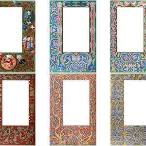 Illuminated Manuscript Border | Medieval Decorative Frame | Vintage ...