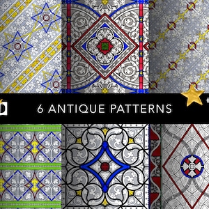 Vintage Scrapbook Printable Paper Old Medieval Endpaper Pattern Middle ...