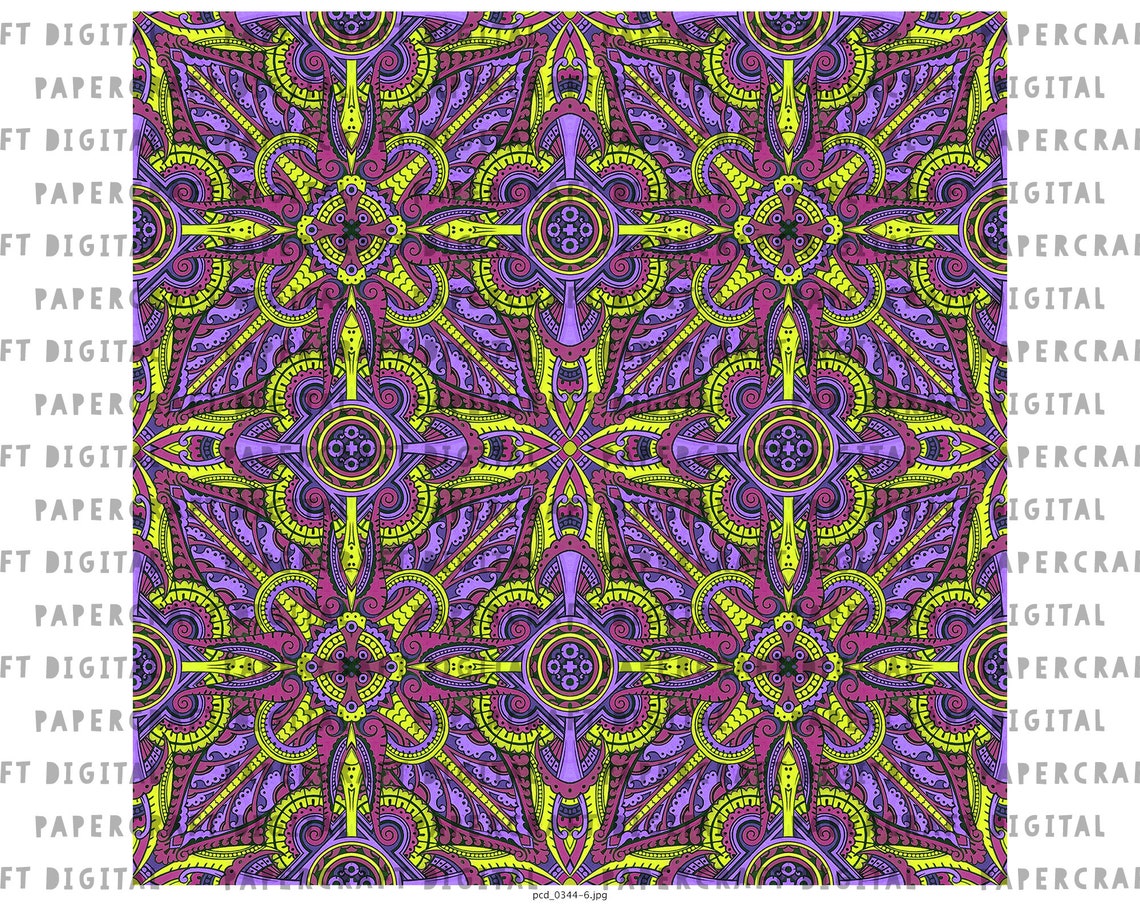 Vintage Scrapbook Printable Paper Old Hippie Flower Pattern | Etsy