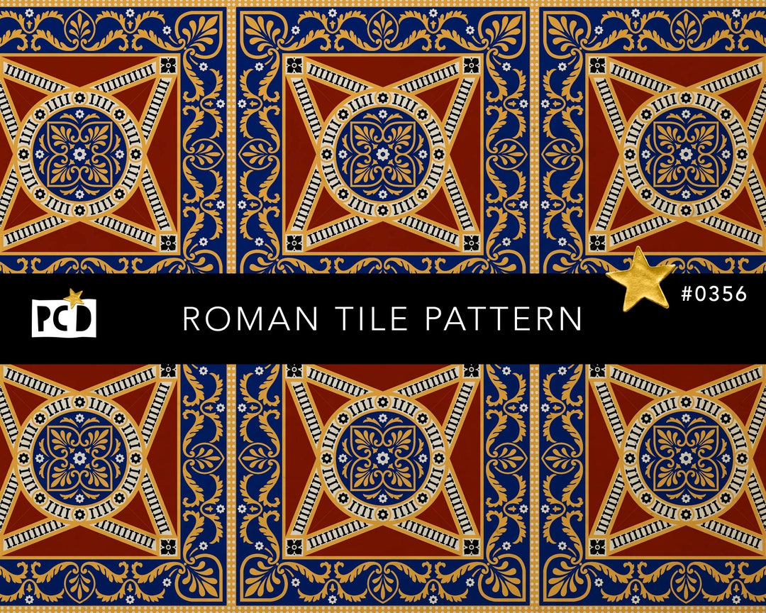 Roman Tile Patterned Printable Paper | Vintage Scrapbook Decorative ...
