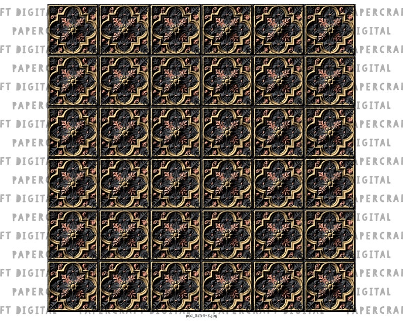 Vintage Scrapbook Printable Paper Old Medieval Endpaper Pattern Antique ...