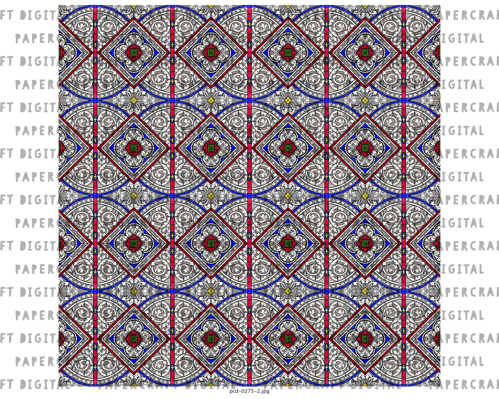 Vintage Scrapbook Printable Paper | Old Medieval Endpaper Pattern ...