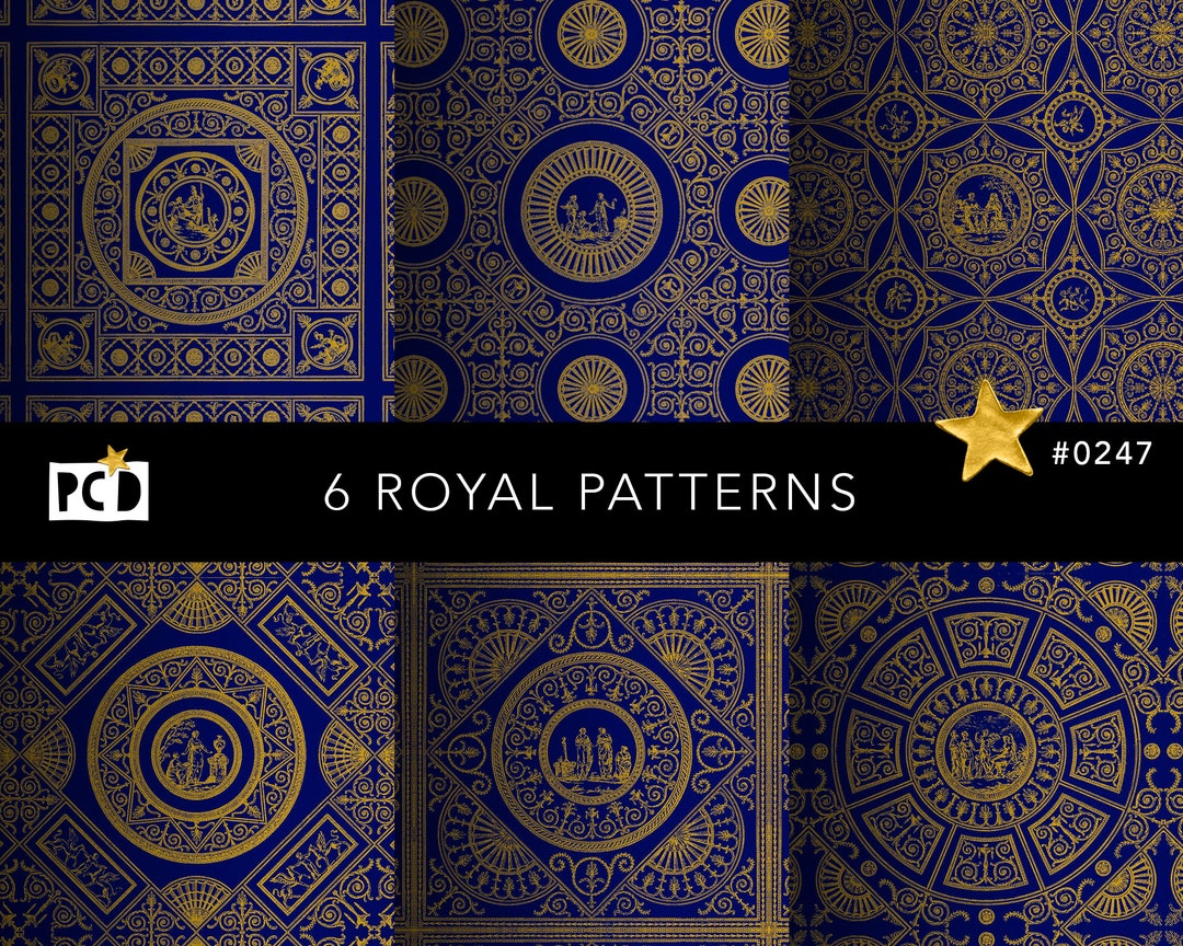 Vintage Scrapbook Printable Paper | Old Medieval Endpaper Pattern ...