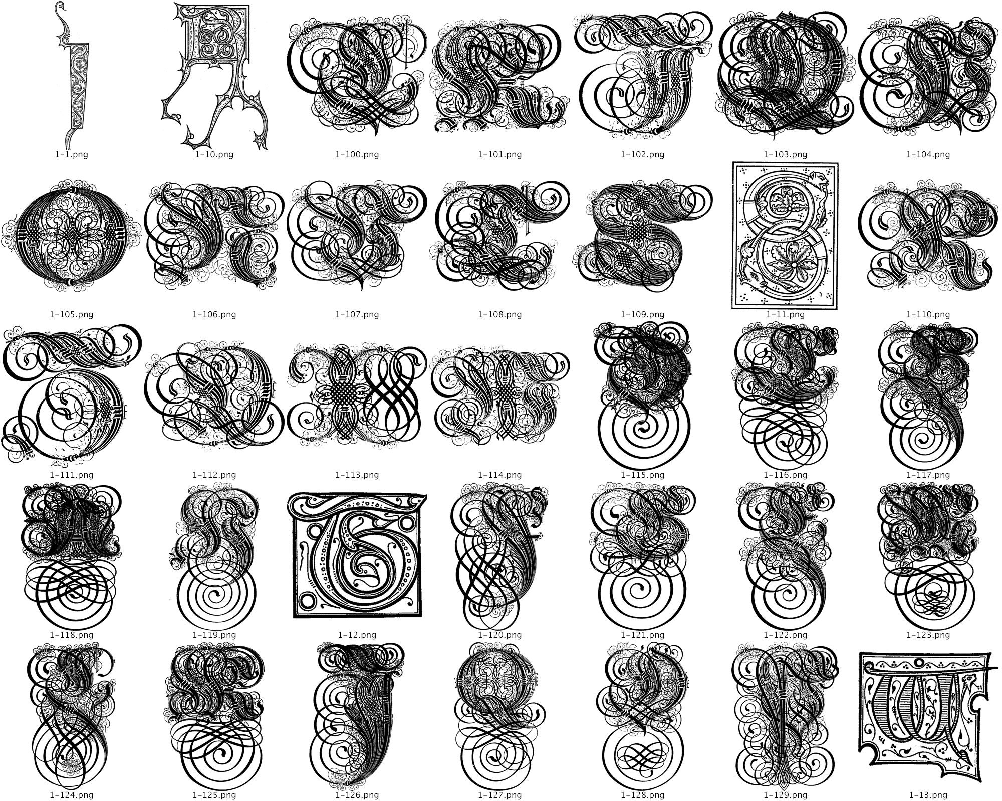 Old Medieval Illuminated Initials Medieval Alphabet | Etsy