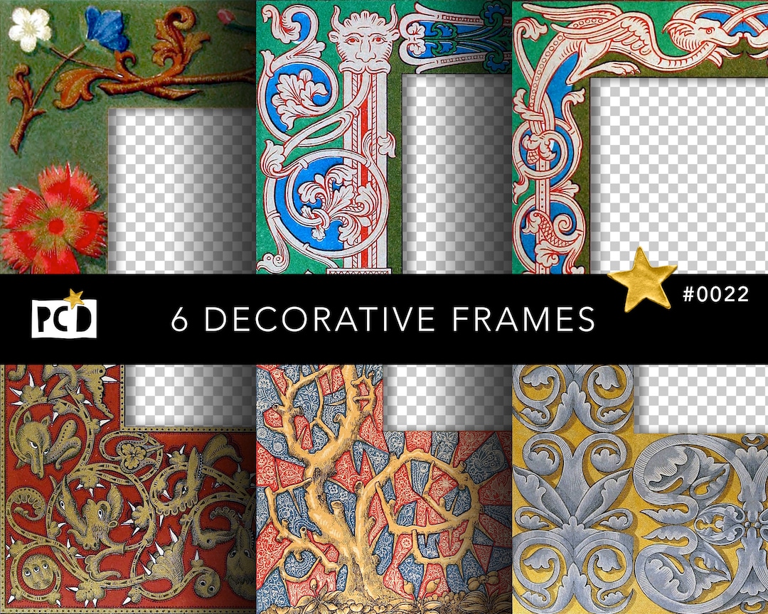 Illuminated Manuscript Border | Medieval Decorative Frame | Vintage ...