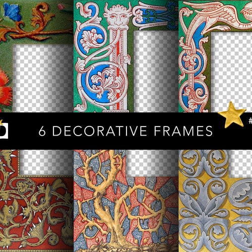 Illuminated Manuscript Border Medieval Decorative Frame - Etsy