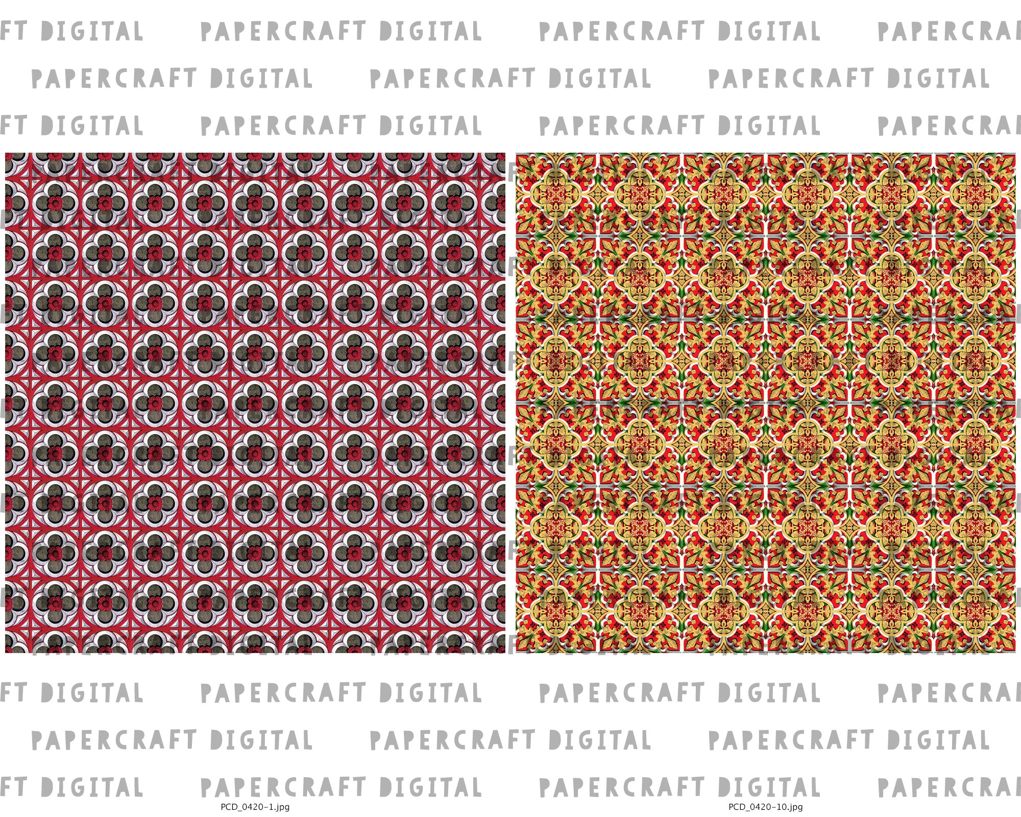 Old English Patterns | Antique Printable Digital Christmas Paper Pack ...