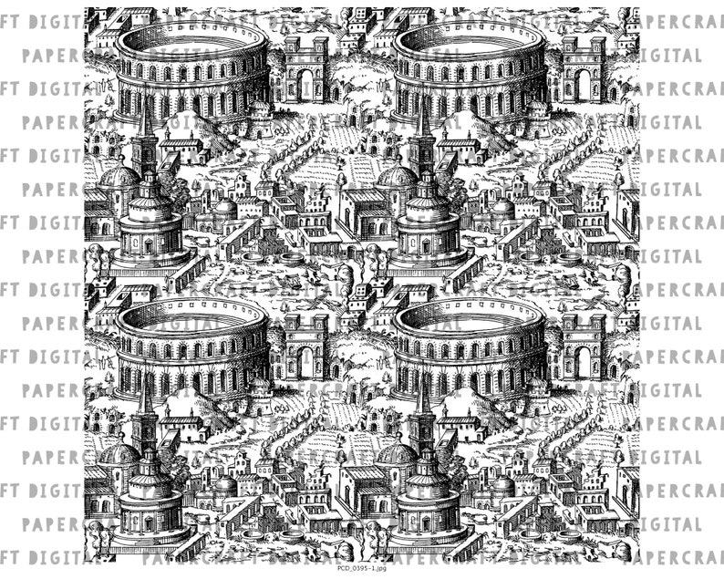 Ancient Roman City Seamless Pattern Old Rome Town - Etsy