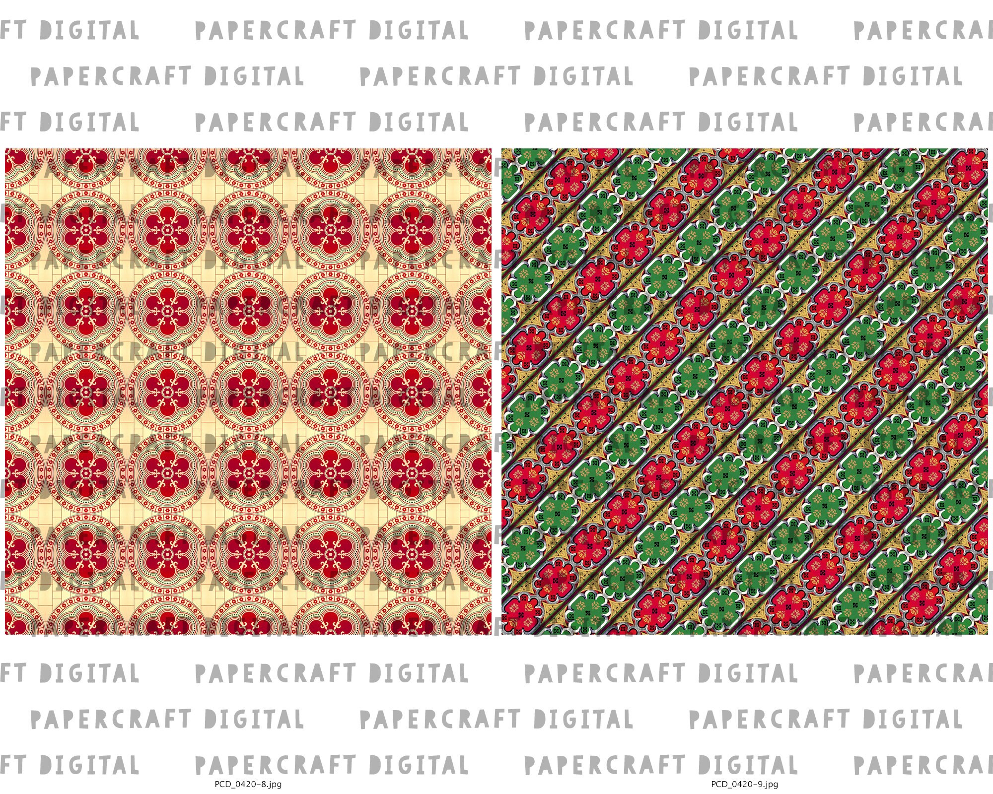 Old English Patterns Antique Printable Digital Christmas Paper Pack - Etsy