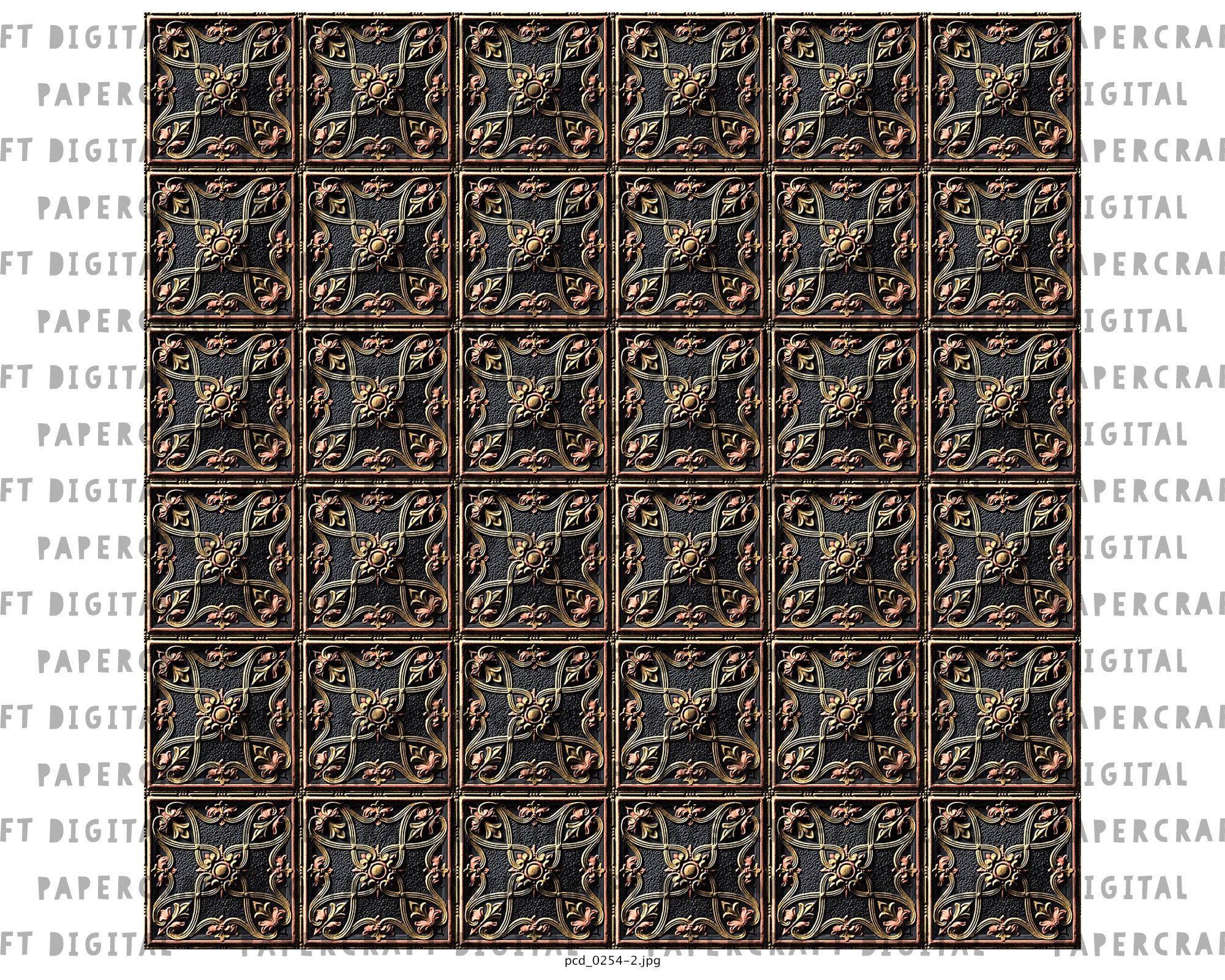 Vintage Scrapbook Printable Paper Old Medieval Endpaper Pattern Antique ...