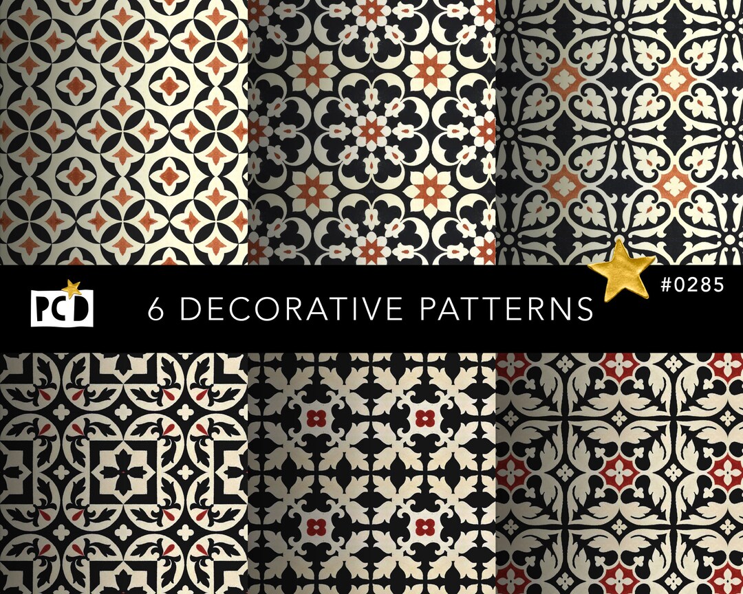 Vintage Scrapbook Printable Paper Old Medieval Endpaper Pattern Antique ...