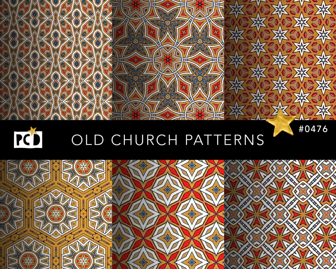 Old Church Patterns Digital Paper Pack | Gothic Tile Seamless Texture ...